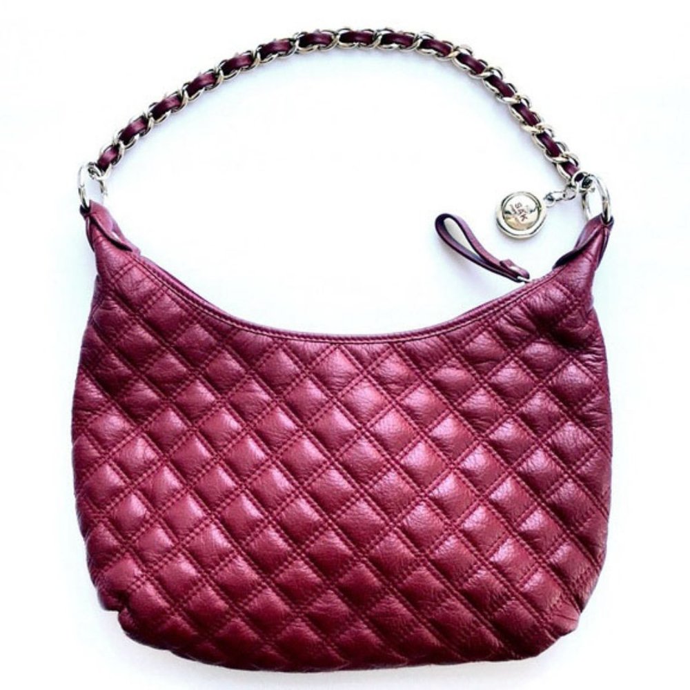 The Sak Pink Label Quilted Leather Chain Purse Gem